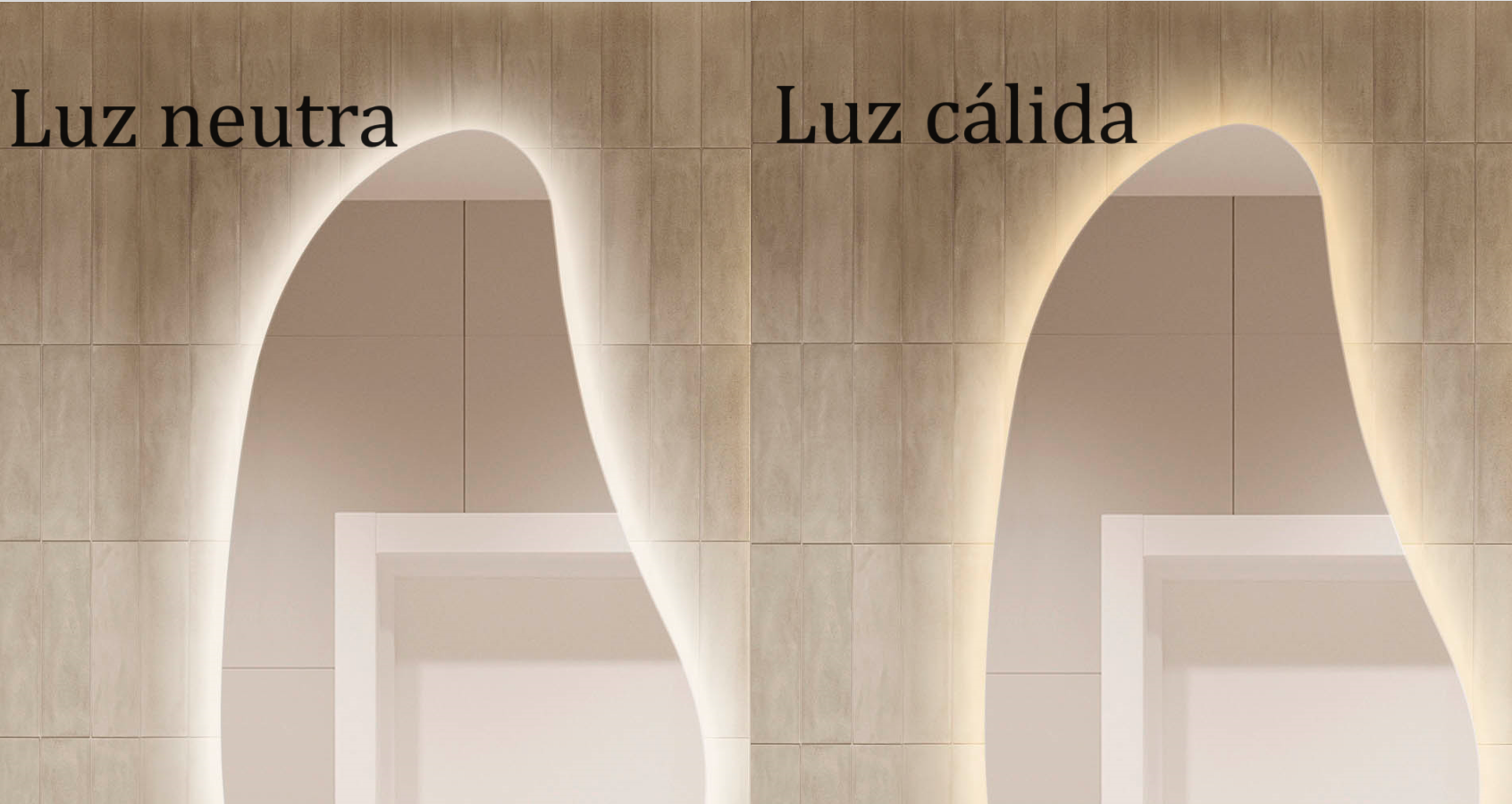 Espejo Asimétrico Retroiluminado Para Baño Bean
