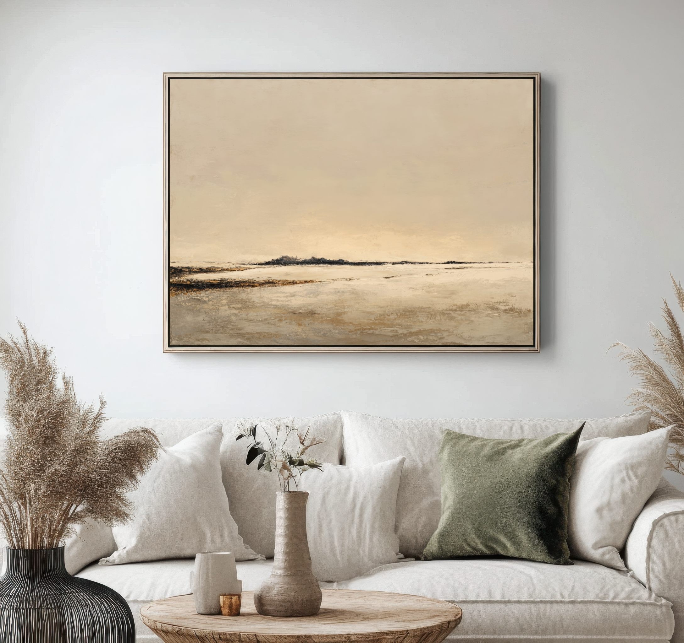 Cuadro Paisaje Abstracto Beige Desert Silence